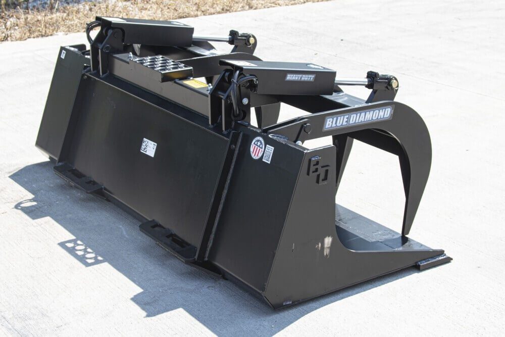 Blue Diamond Attachments – 60″ Heavy Duty Grapple Bucket – Dual Clamps ...